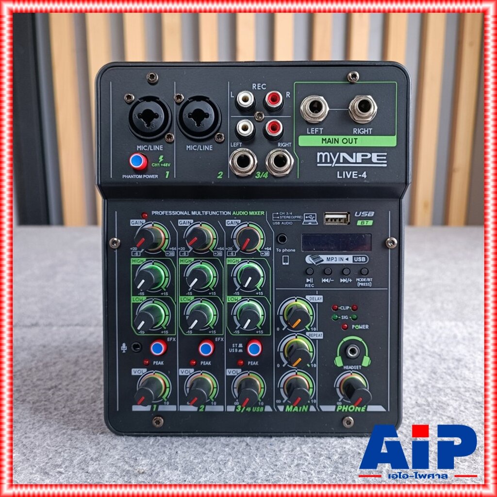 MY NPE LIVE-4 mixer มิกเซอร์ MY NPE มายเอ็นพีอี LIVE 4 LIVE4 สามารถบันทึกเสียงผ่านโทรศัพท์มือถือ ...