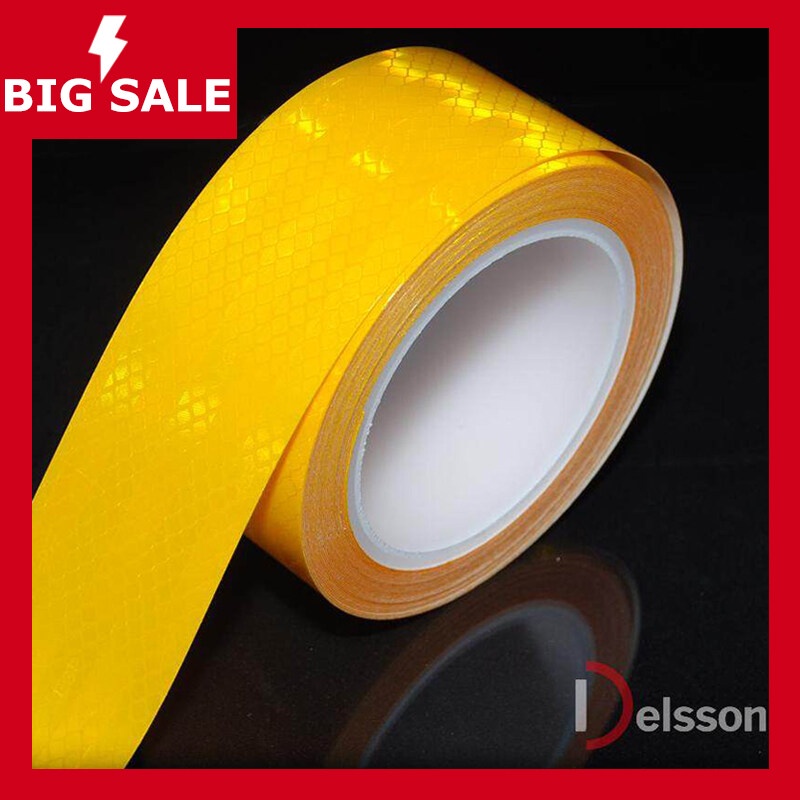 Delsson 3M เทปสะท้อนแสง เทปติดรถขนาด 50mm x 9M สีเหลือง | Shopee Thailand