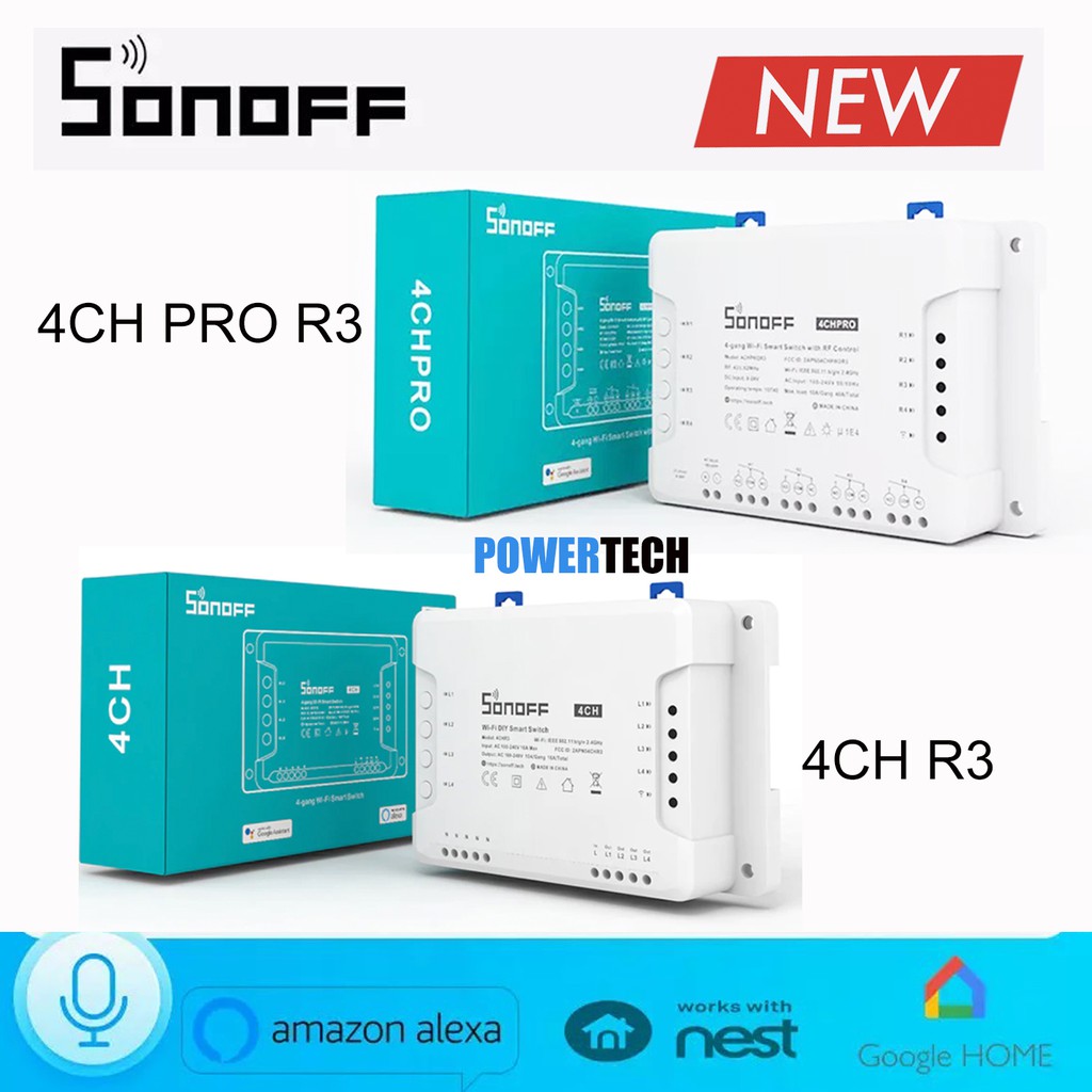 SONOFF 4CH R3 หรือ 4CH PRO R3 4 ช่อง อัจฉริยะไร้สายโมดูลสวิทช์ | Shopee ...