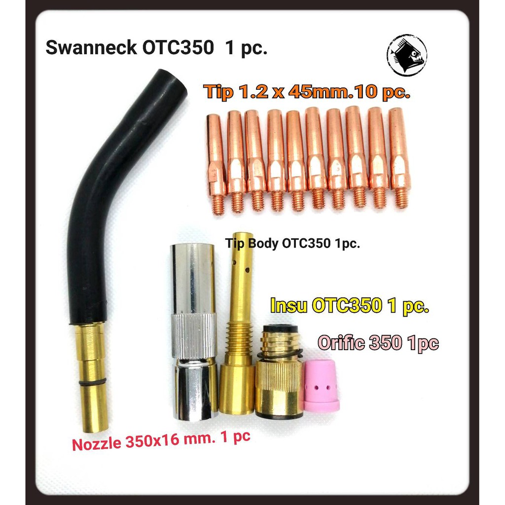 Contact Tip Pana 1.2mm. หัวเชื่อม Co2/MIG/MAG พานาพร้อม Swanneck OTC ...