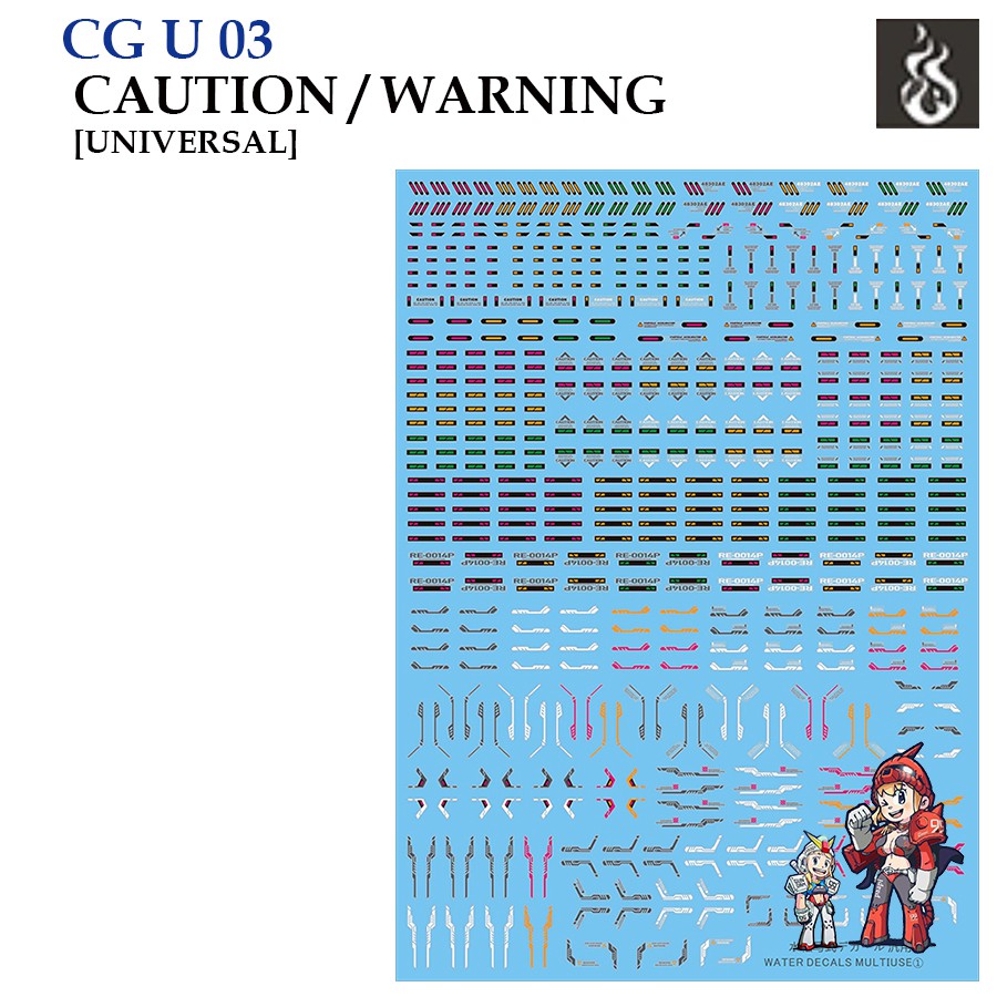 ดีคอลน้ำ [GHOST] U07 CAUTION / WARNING UNIVERSAL 1/144 1/100 (HIQ Water ...