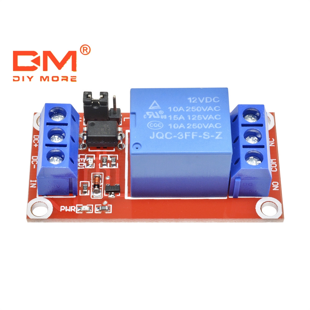 DIYMORE DC 12V 1 CH Relay Module Shield with Optocoupler Power ...