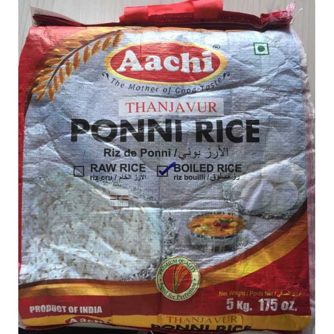 Aachi ponni Boiled rice 5 kg | Shopee Thailand
