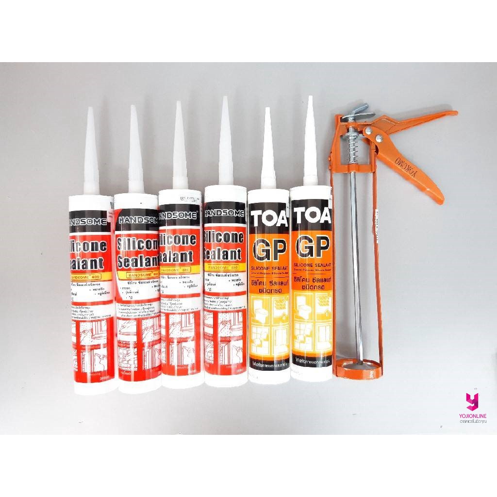 YOJI ONLINE ซิลิโคน พร้อมตัวยิงซิลิโคน ซีลแลนท์ มีกรด Handsome TOA เหมาะงานกระจก กันน้ำ ของแท้ ...