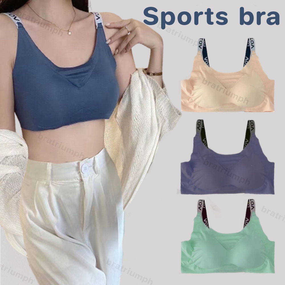 ชุดชั้นใน สปอร์ตบรา รุ่นB060 เสื้อชั้นใน แบบสวม สกรีนอักษร สายยางยืด สายไขว้หลัง ฟองน้ำถอดได้ ...