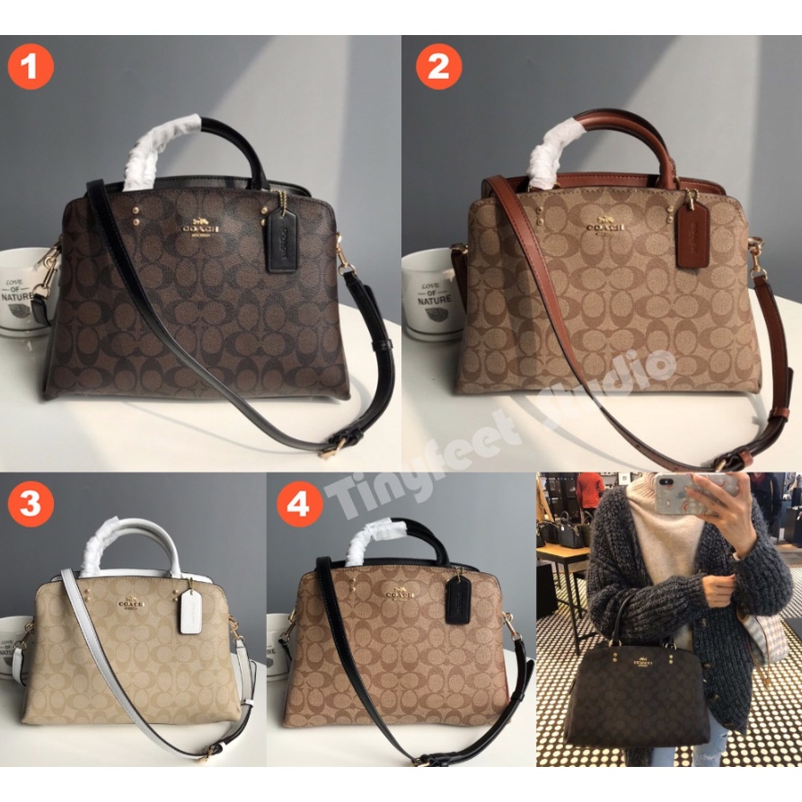 Coach 91495 91016 Lillie Carryall ในผ้าใบซิกเนเจอร์ Colorblock Women ...