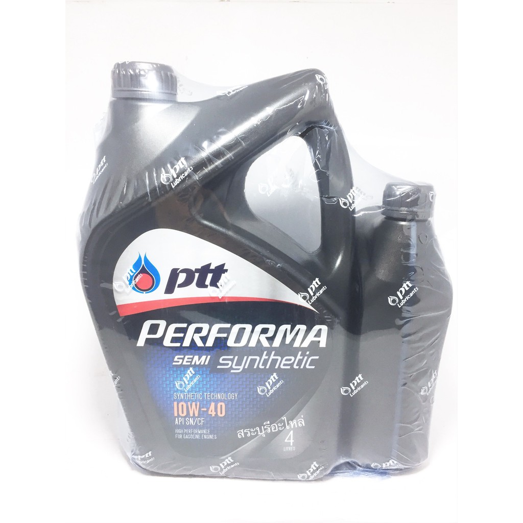 น้ำมันเครื่อง PTT PERFORMA SEMI Synthetic 10w40 ขนาด 4+1 ลิตรเบนซิน ...