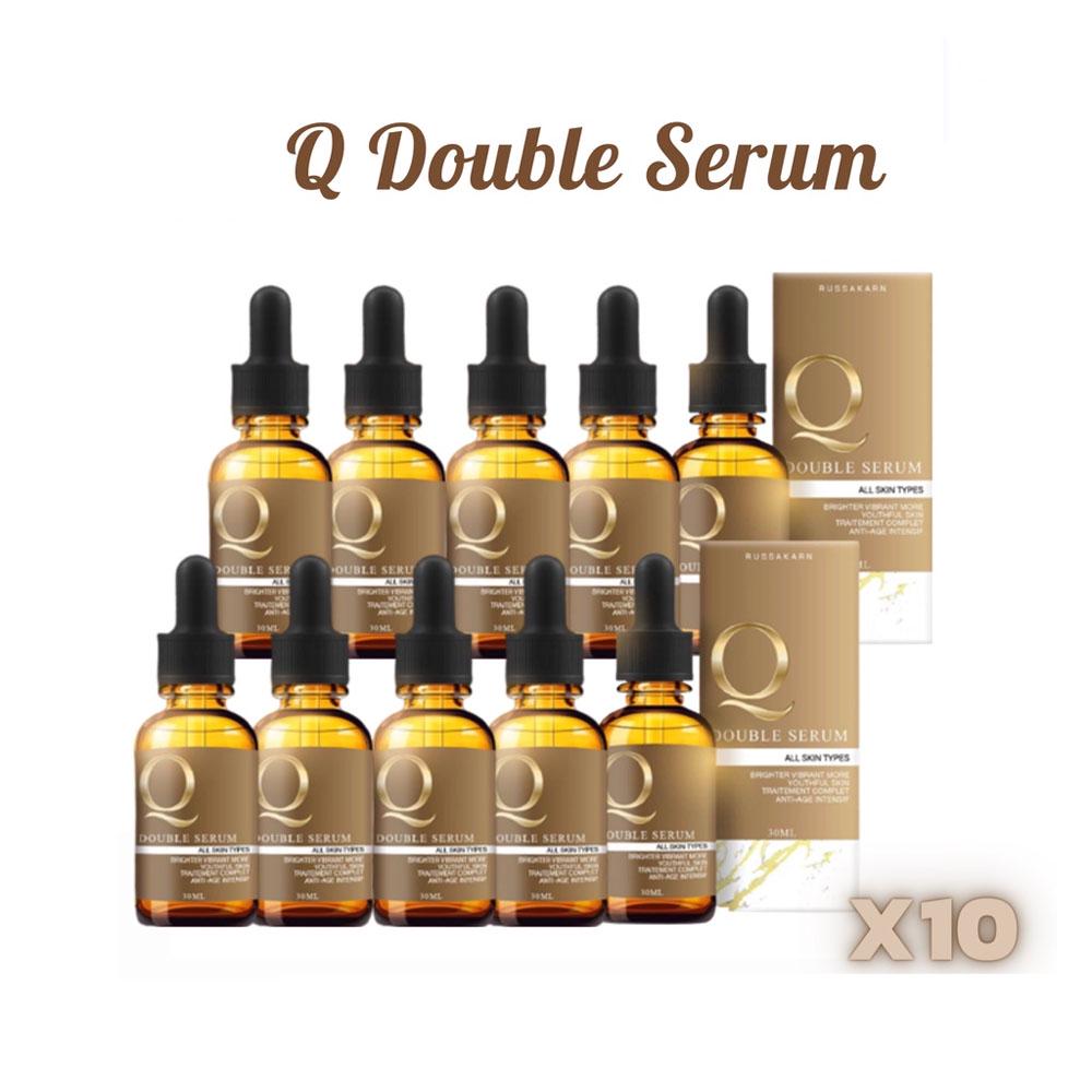10 ขวด Q Double Serum คิวเซรั่ม ของแท้ 100% กำจัดกระ ฝ้า ริ้วรอย ผิวหน้าหมองคล้ำ 30 ml. / 1 ขวด ...