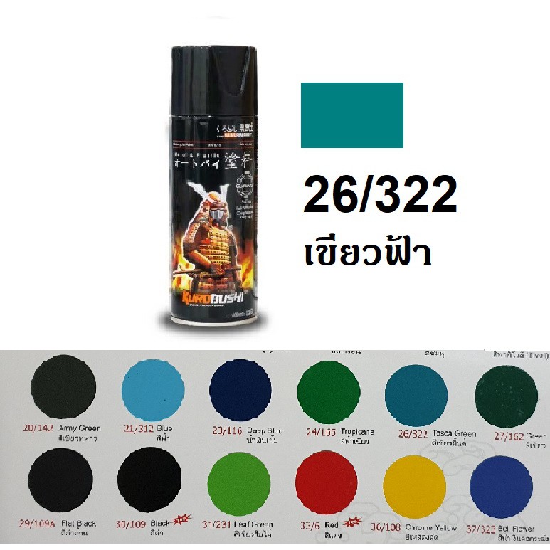 สีสเปรย์ซามูไร SAMURAI 26/322 สีเขียวมิ้นต์ Tosca Green | Shopee Thailand
