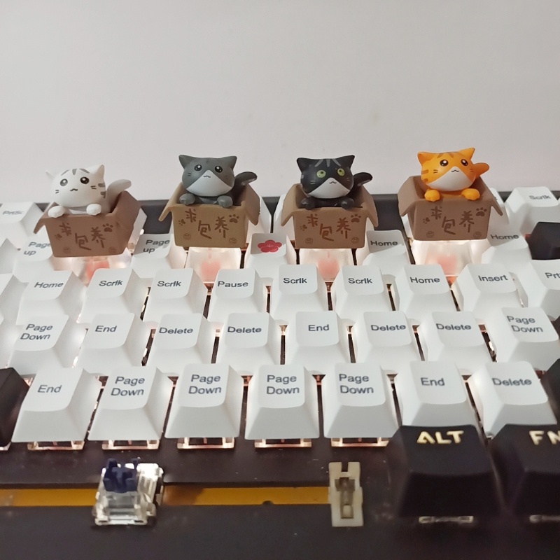R* ABS Custom Cartoon Anime Cat Keycap Bottom Backlit Keycaps Gift For ...