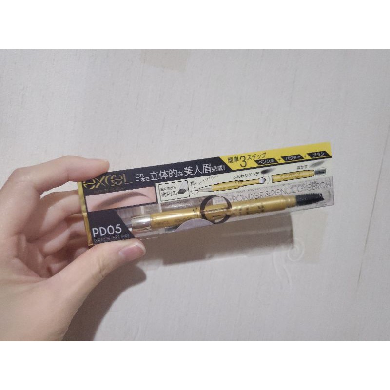 ดินสอเขียนคิ้ว excel powder & pencil eyebrow 3 in 1สี PD05 Grayish ...