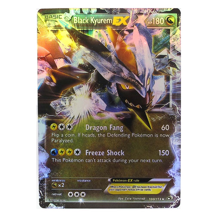 Black Kyurem EX 100/113 คิวเรม ดำ Pokemon Matt Card ภาษาอังกฤษ | Shopee ...