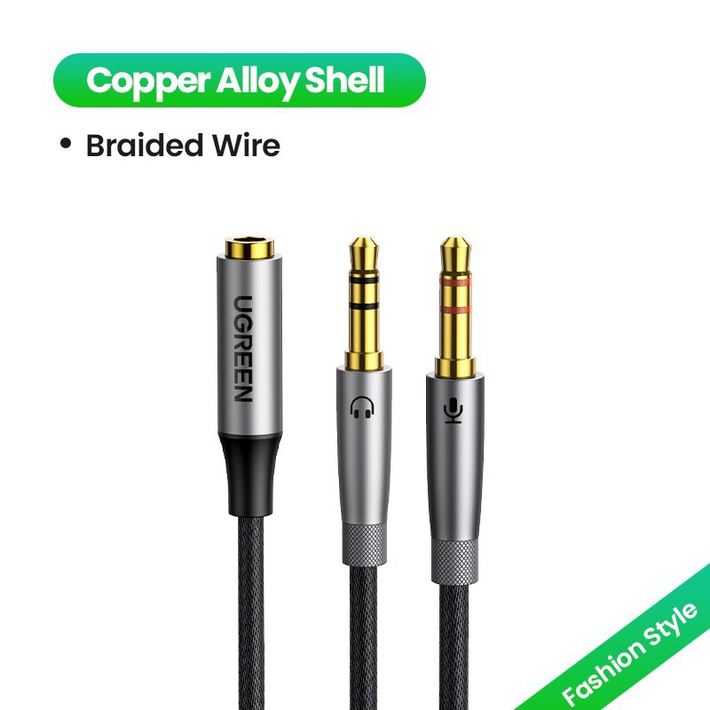 Ugreen Headphone Splitter 3.5mm Female to 2 Dual 3.5mm Male Headphone ...
