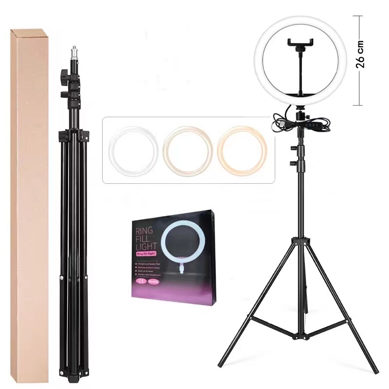 ชุดไฟไลฟ์สด LED Ring Light 26 30 cm พร้อมขาตั้ง2.1m+ที่จับมือถือ ปรับ ...