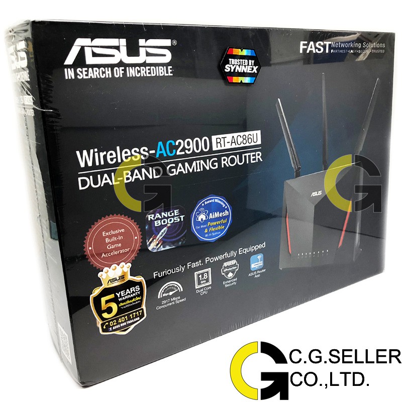 ASUS RT-AC86U AiMesh for mesh WiFiประกันศูนย์ไทย 5ปี ASUS RT-AC86U ...