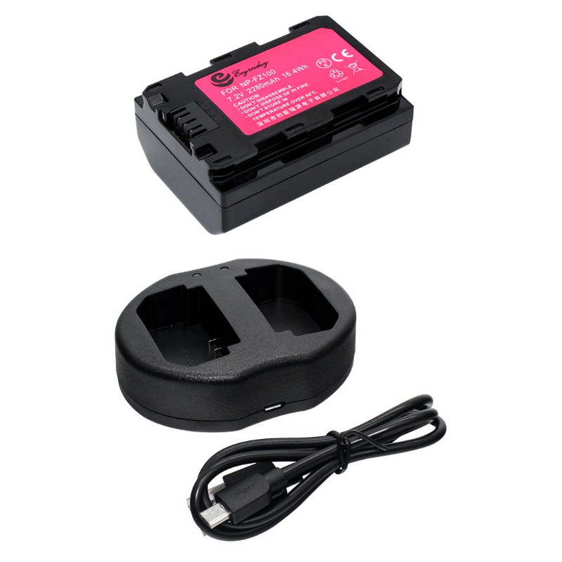 Sony NP-FZ100 Battery and USB Dual Charger for A7IV A7CII A7CR A7R5 ...
