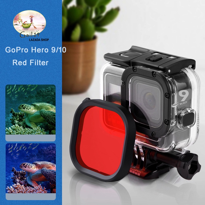 ฟิลเตอร์ สีแดง สำหรับ กล้อง GoPro Hero 9/10 ภาพสด สวย คมชัด เคสกล้อง ...