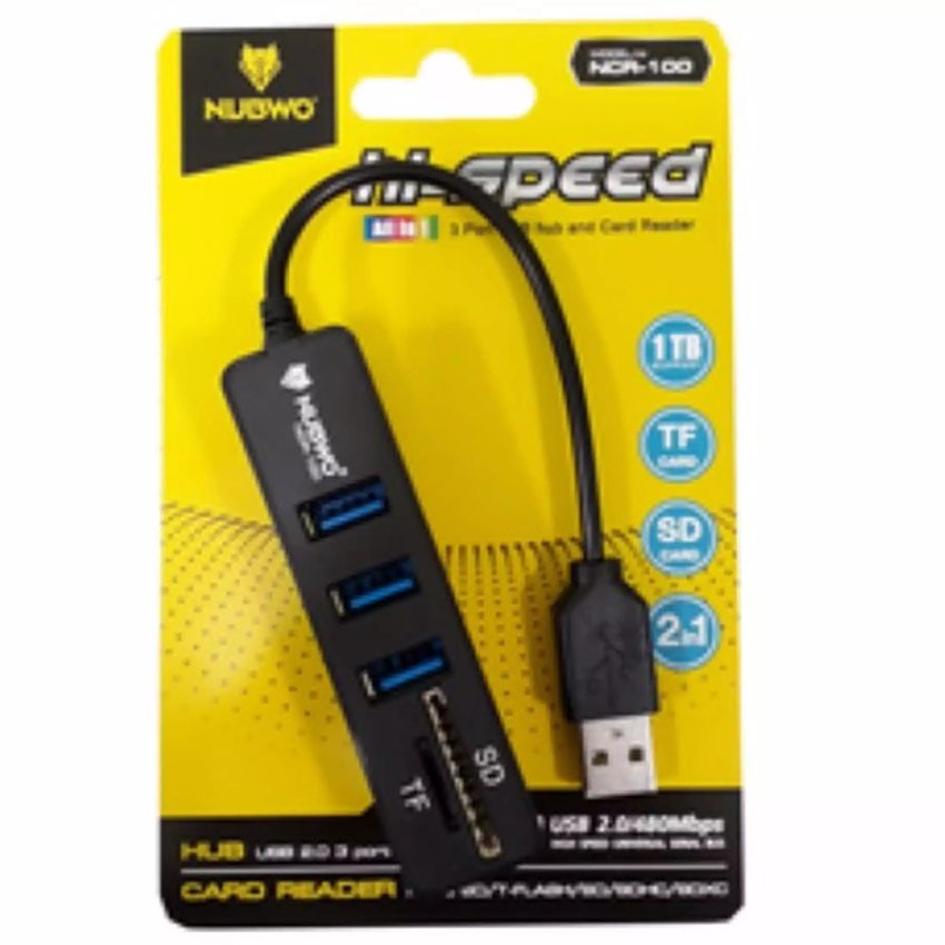 การ์ดรีดเดอร์พกพา USB HUB 3 ช่อง + Card Reader (NCR-100) ยูเอสบี+ตัว ...