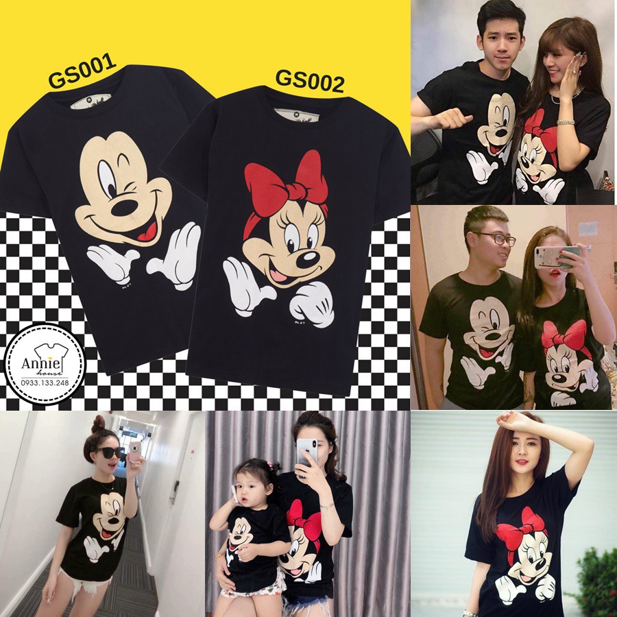 เสื้อยืดการ์ตูนไทย Mickey,Minnie GS001 GS002 | ร้านค้าเวียดนาม | Shopee Thailand