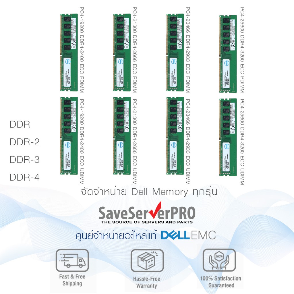 RAM Server Dell 64GB 2RX4 DDR4 RDIMM 2933MHz ECC สินค้าใหม่ ประกัน 1 ปี ...
