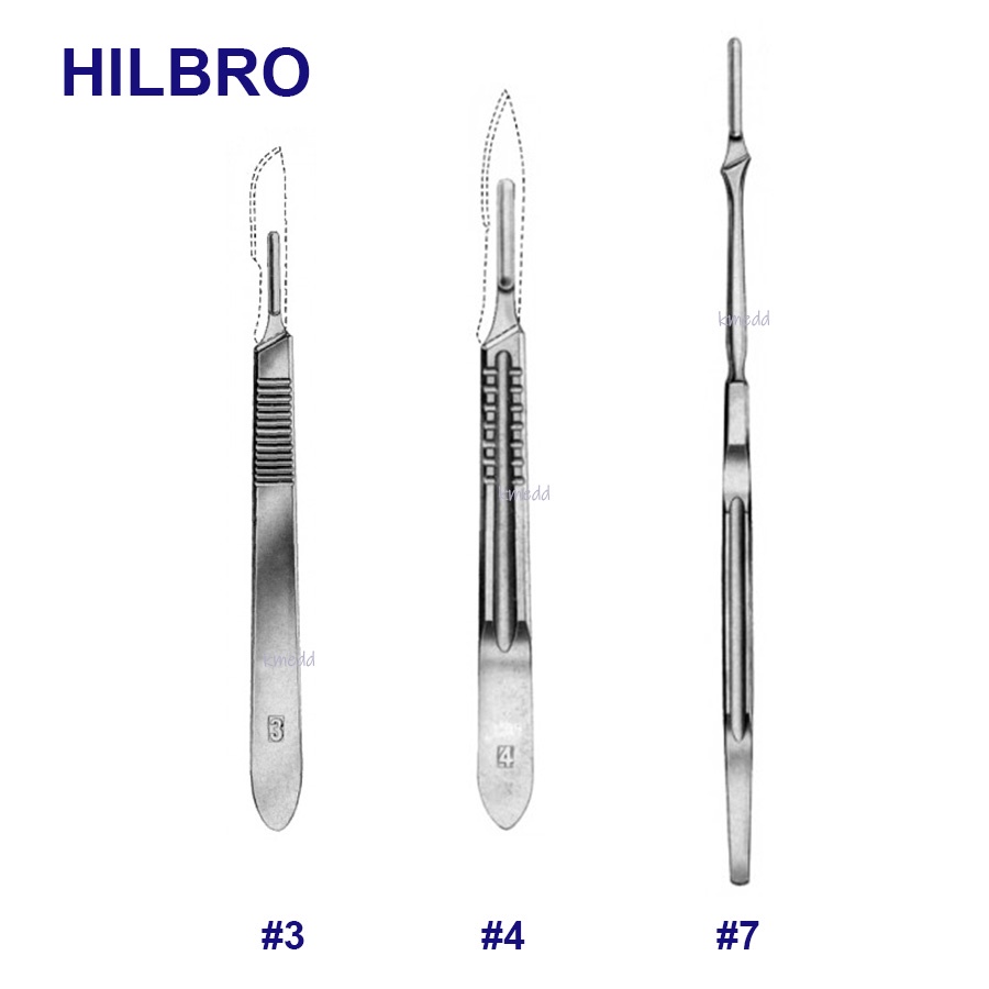 Hilbro ด้ามมีด ด้ามมีดผ่าตัด ด้ามมีดสแตนเลส เบอร์ 3,4,7 | Shopee Thailand