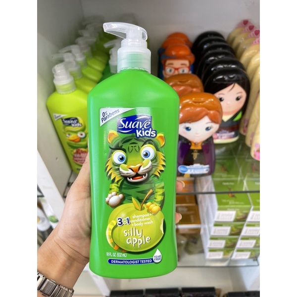 Suave Kids 3 in 1 Shampoo Conditioner Body Wash Silly Apple Tear Free ...