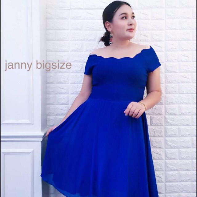 Janny เดรสสั้น เดรสสาวอวบ อ้วน Bigsize XXL Plussize ชุดออกงาน ชุดราตรี ผ้าสกินนี่ ชีฟอง | Shopee ...