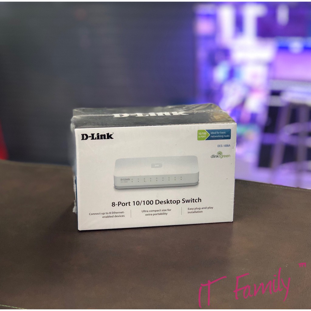 SWITCH HUB (สวิตซ์ฮับ) D-LINK 8 PORTS FAST PORT (DES-1008A) รับประกัน ...