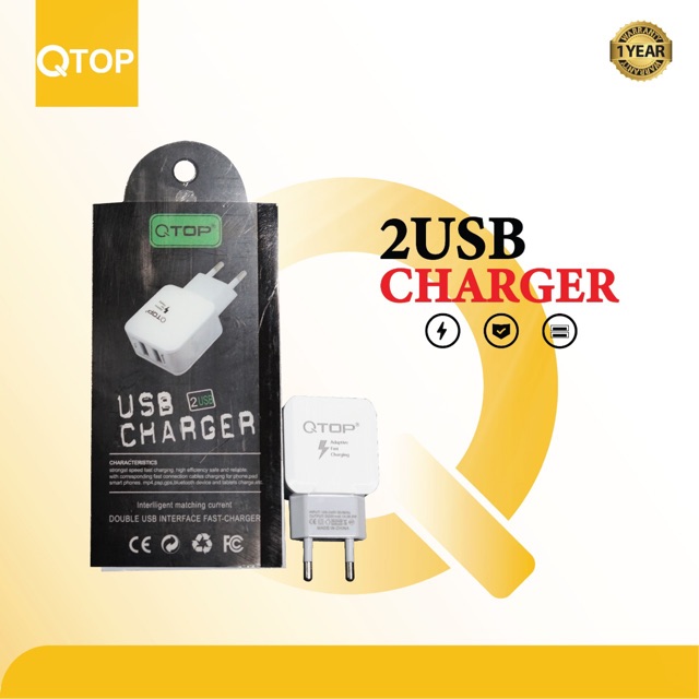 Qtop Charger ของแท้ 2Usb เครื่องชาร์จเร็ว SERIES TRANSFORMER [รับประกัน ...