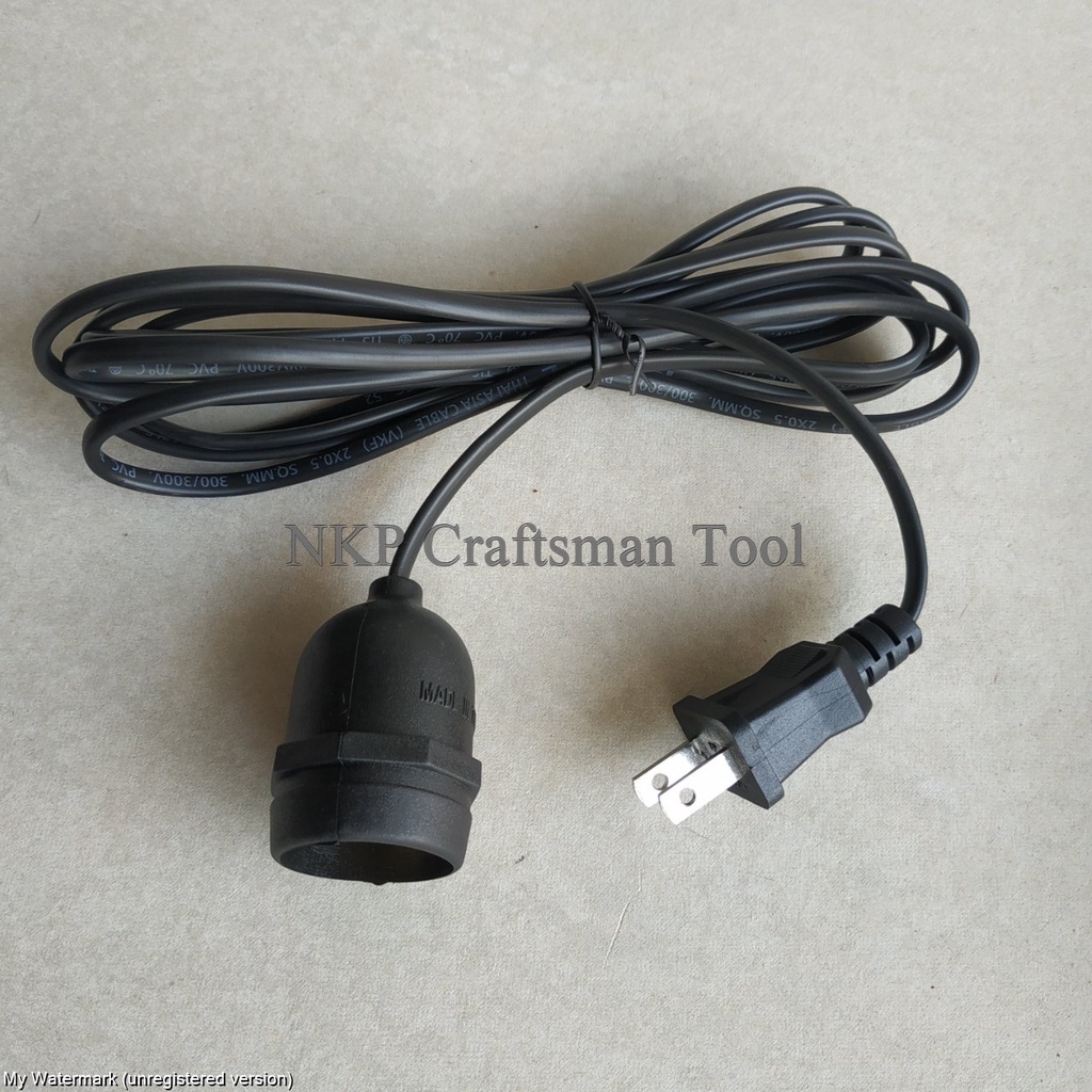 สายไฟพร้อมขั้วไฟกันน้ำ NPV ขั้ว E27 สายไฟ VKF ยาว 3 เมตร 5 เมตร 10 เมตร หนา อย่างดี | Shopee ...