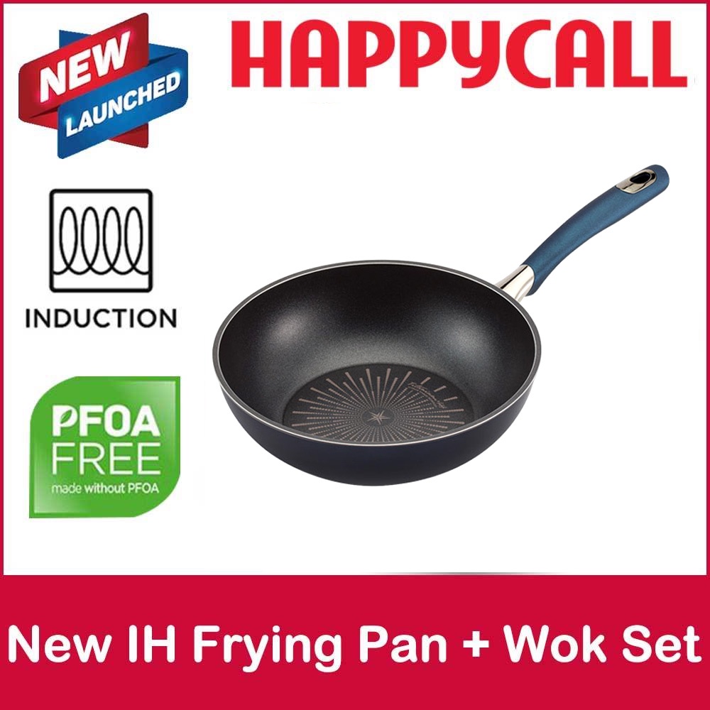 Happycall Nonstick Classic Titanium Induction IH Wok Pan 28cm | Shopee Thailand