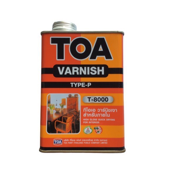 วานิชเงา ทีโอเอ TOA VARNISH T-8000 ทาไม้ได้ทุกชนิด อย่างดี ขนาด1/4 แกลลอน 0.946ลิตร วาร์นิชเงา ...