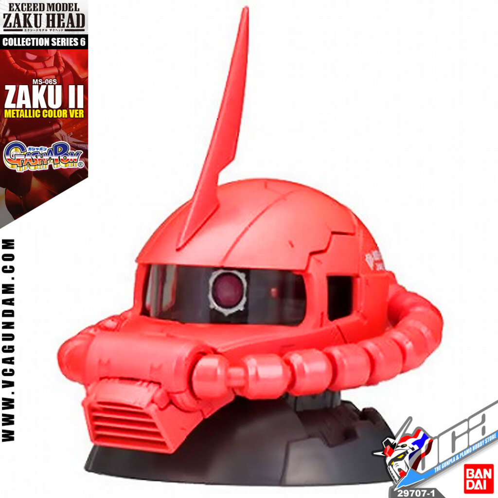 BANDAI GASHAPON EXCEED MODEL ZAKU HEAD 6 MS-06S ZAKU II (METALLIC COLOR ...