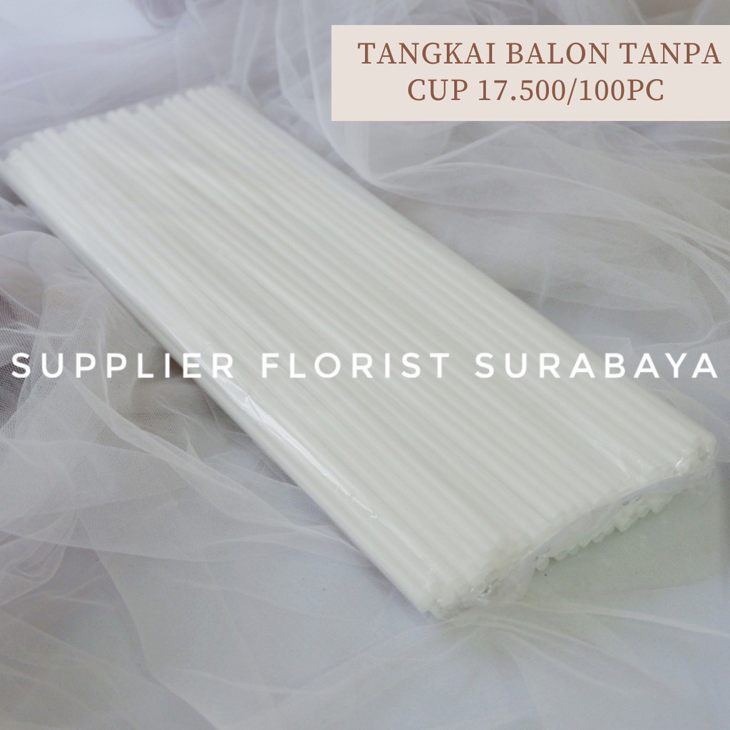 Merah PUTIH [100 เมล็ด] ก้านลูกโป่งแบบไม่มีถ้วย/ลูกโป่ง/ก้านลูกโป่งสี ...