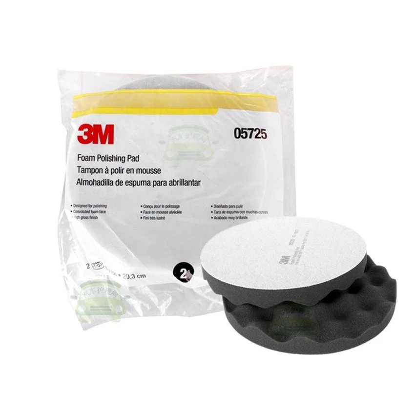 3M 5725 โฟมขัดละเอียดสีดำขนาด8นิ้ว หลังสักหลาด(บรรจุ2แผ่น) PN 05725 ...
