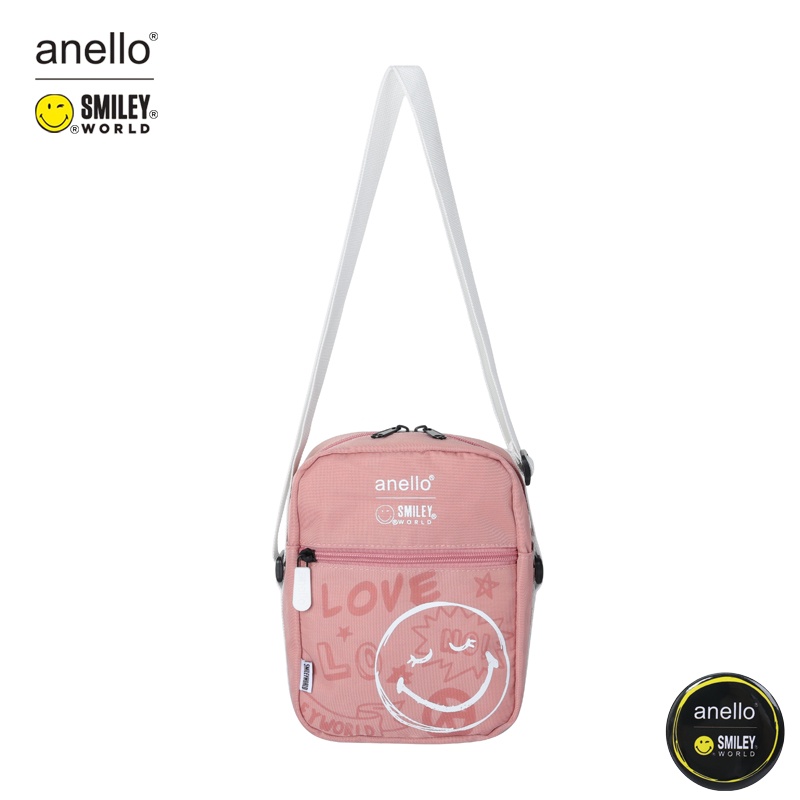 พร้อมส่ง anello x SMILEY กระเป๋าสะพายข้างแฟชั่น ช่องเยอะใส่ของได้เยอะ ...