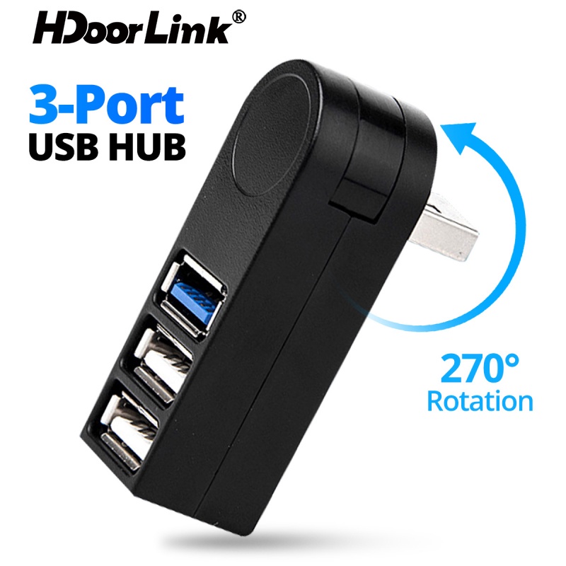 HdoorLink Mini Rotatable 3 Port USB 3.0 Hub High Speed Data Transfer ...