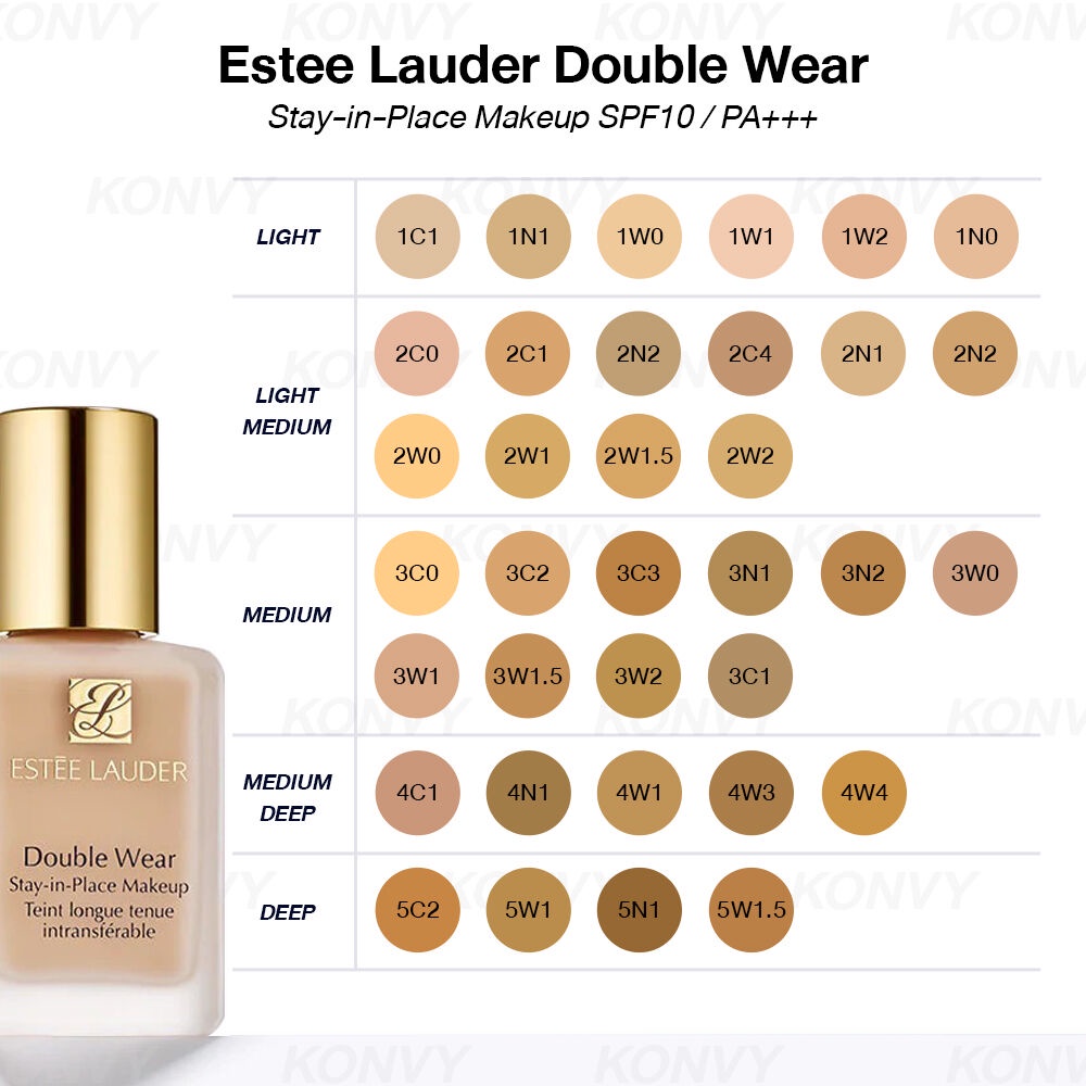 Estee Lauder Double Wear Stay-in-Place Makeup SPF10/PA++ 5ml #1W1 Bone เอสเต้ ลอเดอร์ รองพื้น ...
