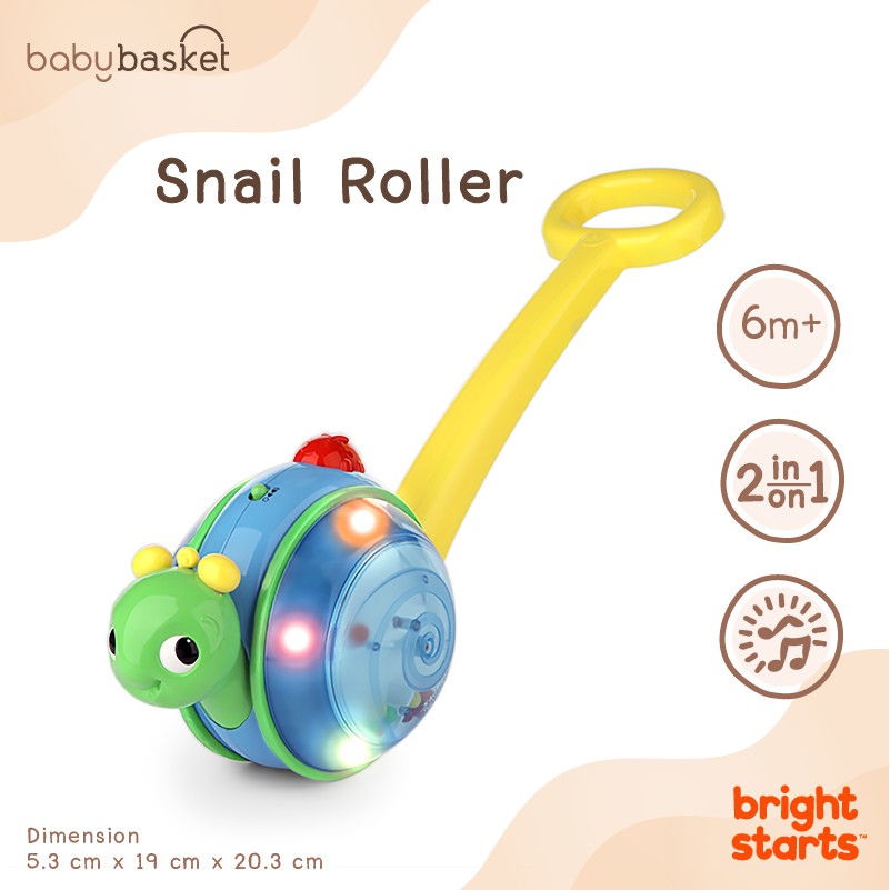 ของเล่นเด็ก ของเล่นหัดคลาย หอยทาก Bright Starts Snail Roller พร้อมด้าม ...