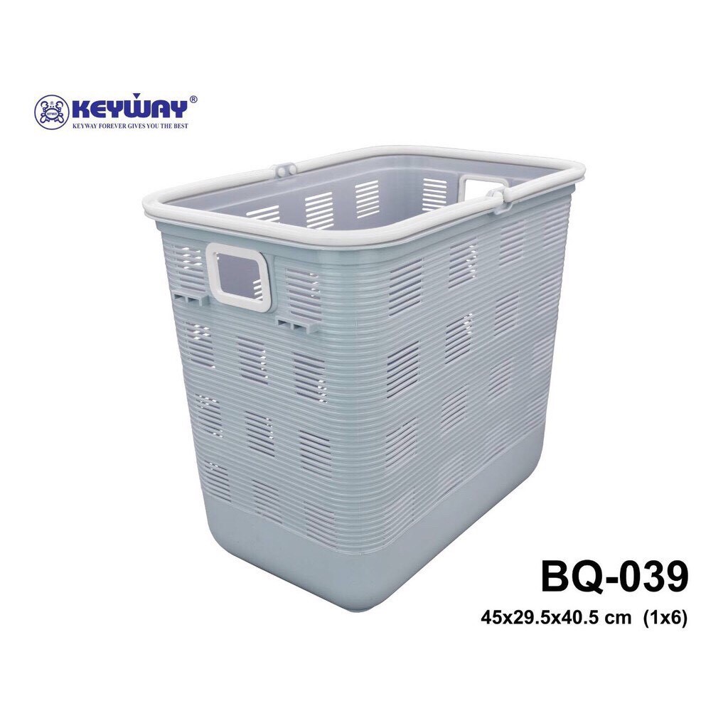Keyway ตะกร้าพลาสติกใส่ของหิ้วได้ รุ่น BQ-039(Plastic basket with loop ...