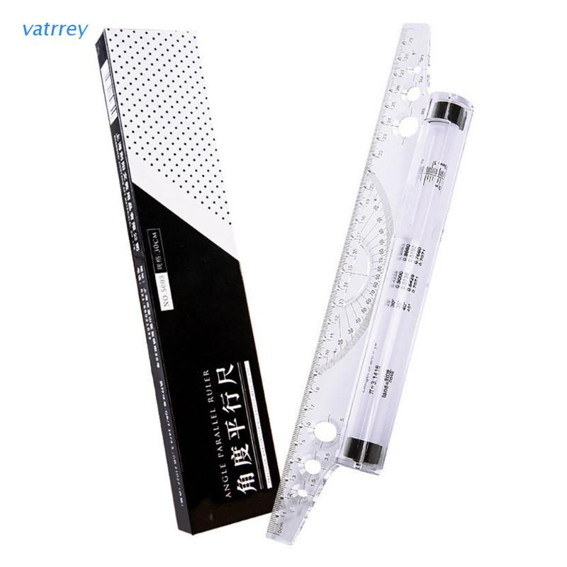 VA Plastic Measuring Rolling Ruler Drawing Roller Ruler Parallel Ruler ...