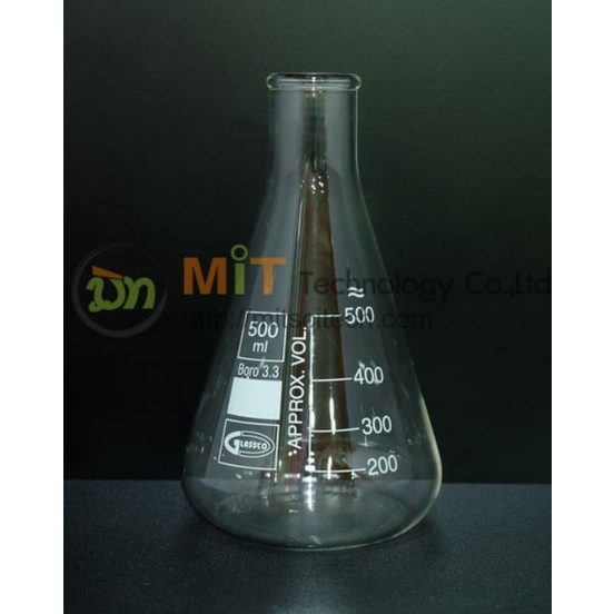 Erlenmeyer Flask Narrow Neck 50ML 100ML 125ML 250ML 500ML (GLASSCO) ขวดชมพู่ | Shopee Thailand