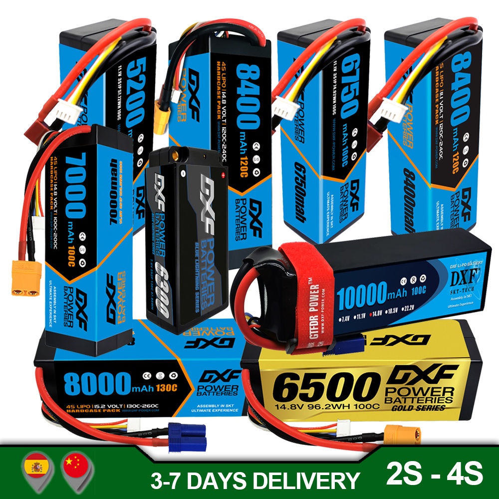 DXF battery 2S 3S 4S 6S Lipo 7.4V 11.1V 14.8V 15.2V 22.2V10000mah 8400mah 6500mah 8000mah ...