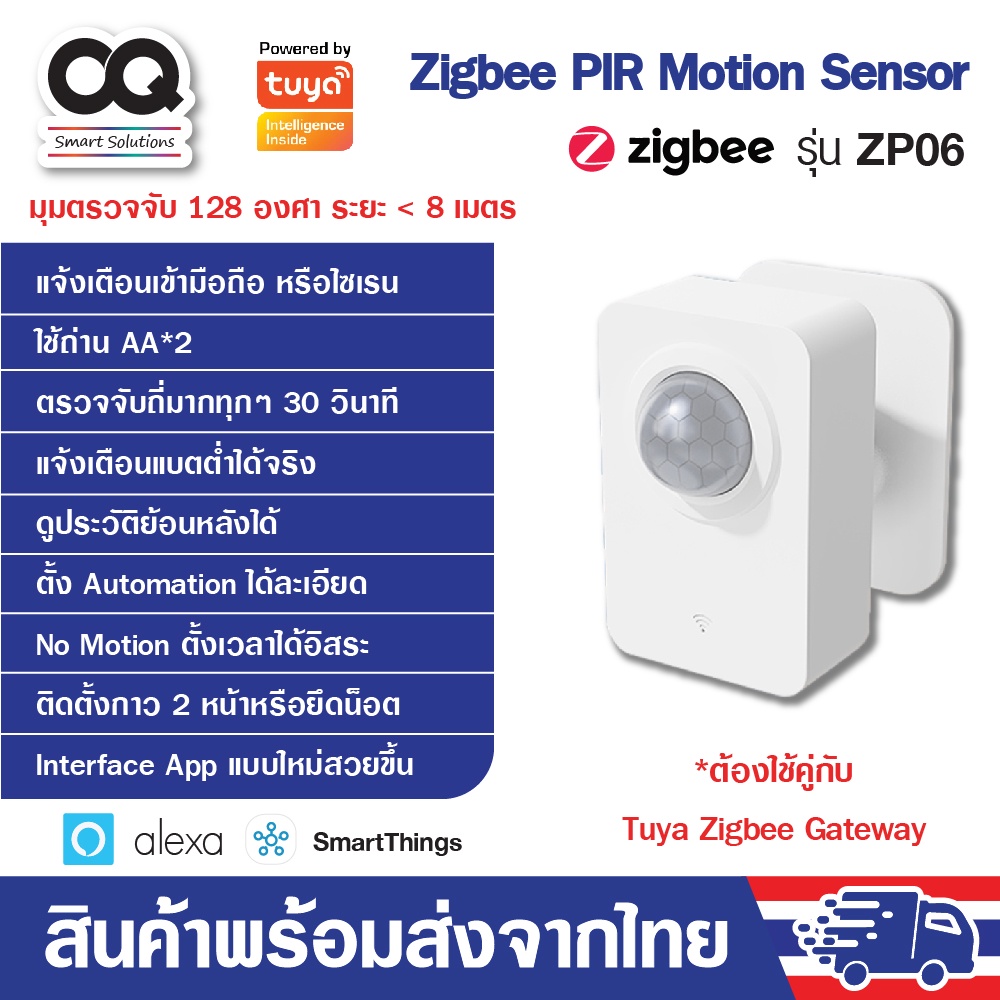Tuya Zigbee PIR Motion Sensor รุ่น ZP01, ZP06 หรือ JMPIR01 เซ็นเซอร์จับความเคลื่อนไหว เชื่อมต่อ ...