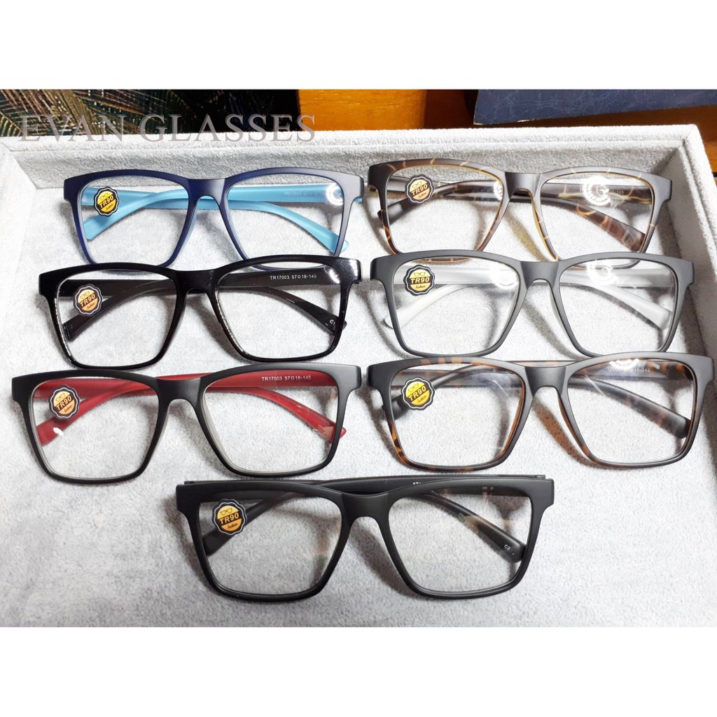 แว่นตาTR90 รุ่น17003 โอเวอร์ไซส์ (หน้ากว้าง) น้ำหนักเบา ยืดหยุ่น สั่งตัดเลนส์ได้ HMC/BLUE/AUTO ...