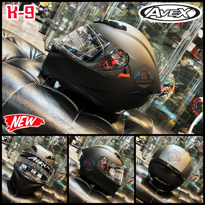 หมวกกันน็อค AVEX PLUS K9 ทรง Sport สีดำด้าน | Shopee Thailand