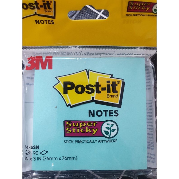 โพสต์-อิท® ซูเปอร์ สติกกี้ โน้ต 654-SSN สี A Qua Wave | Shopee Thailand
