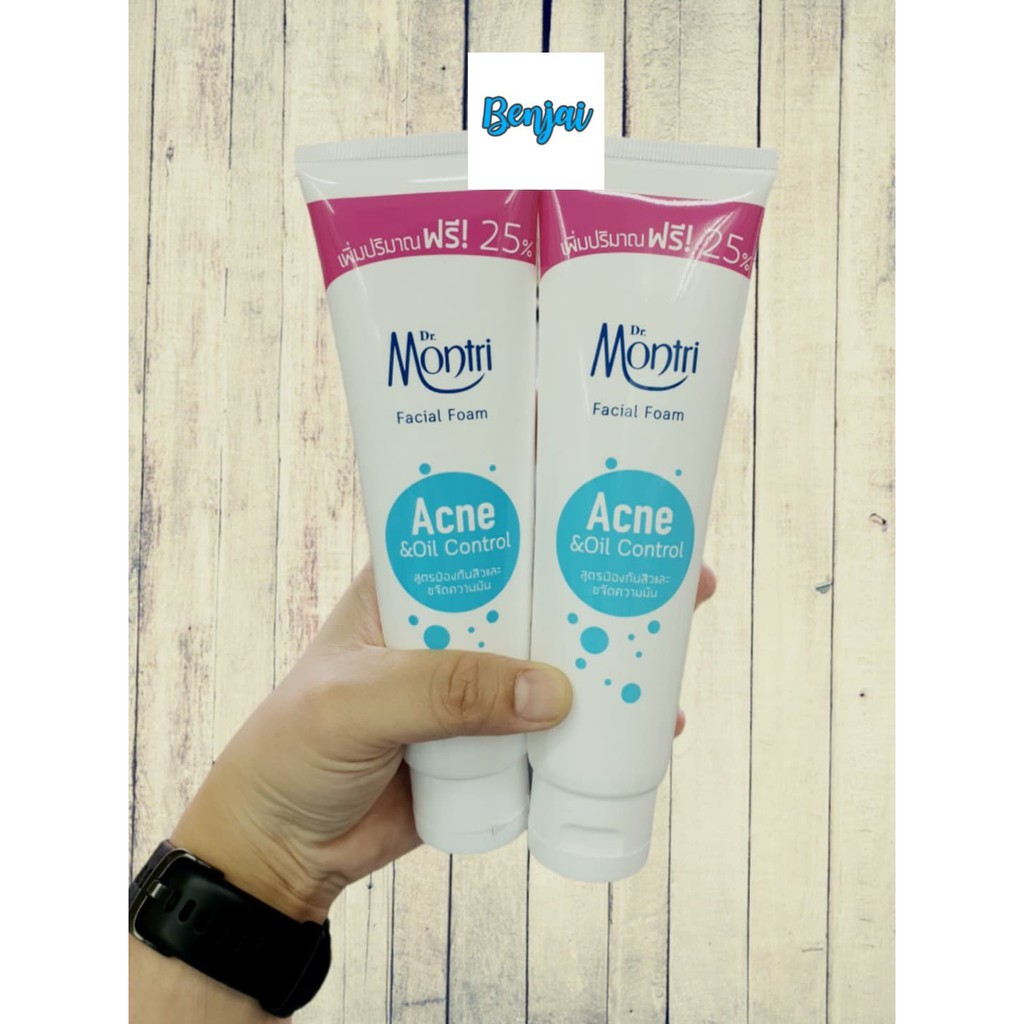 (2หลอด) Dr.montri 125 กรัม โฟมล้างหน้า acne oil control facial foam ดร. ...