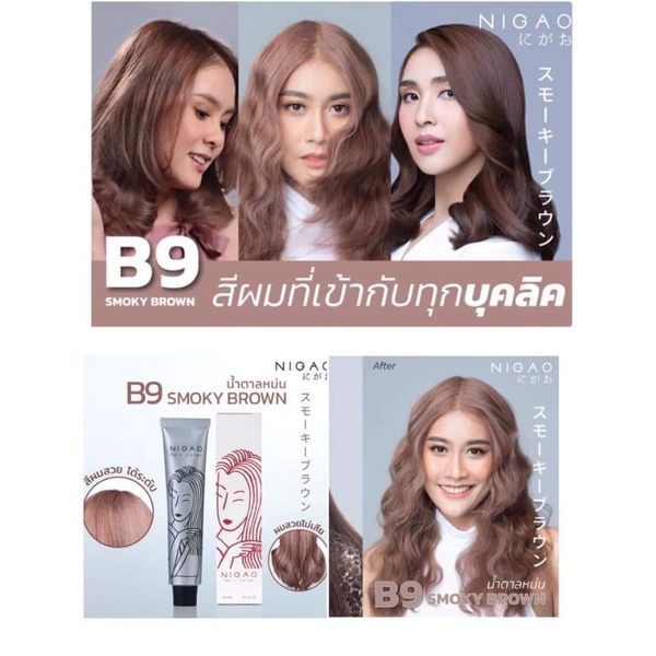 ครีมย้อมผม Nigao นิกาโอะ B9 Smoky Brown | Shopee Thailand