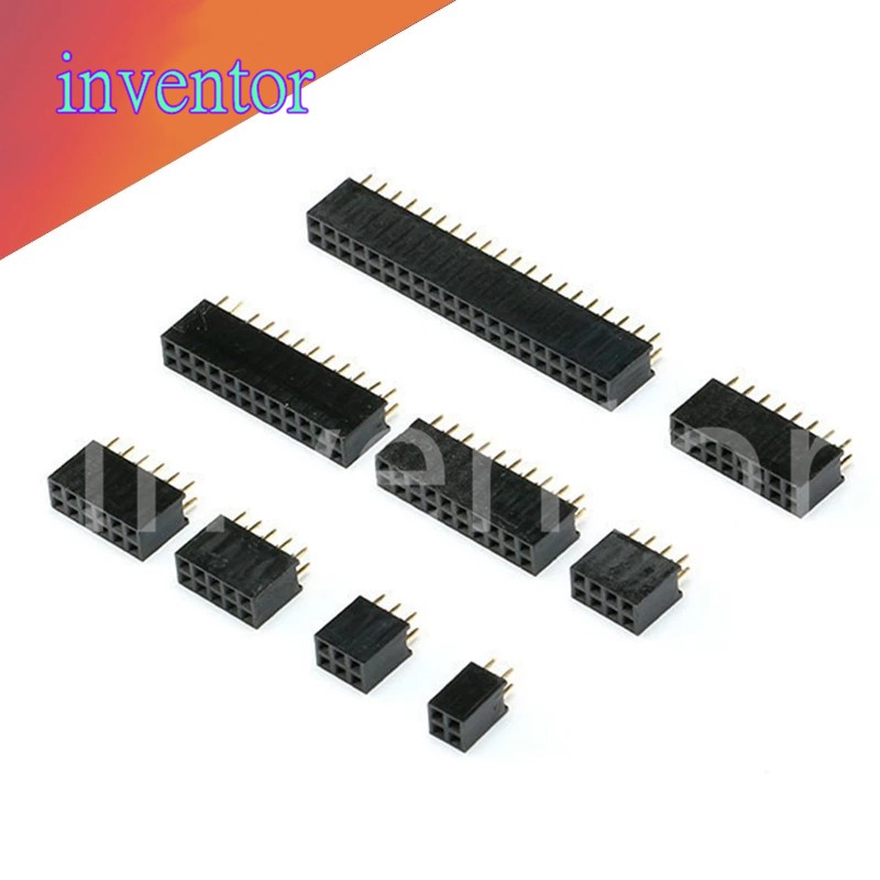 10 ชิ้น Double Row Pin Female Header Socket Pitch 2 . 54 มม. 2x2p 3p 4p 5 P 6 P 8 P 10p 12p 40p ...